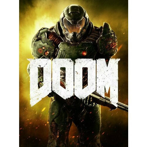 Плакат, постер на холсте Doom 4/Дум 4. Размер 21 на 30 см