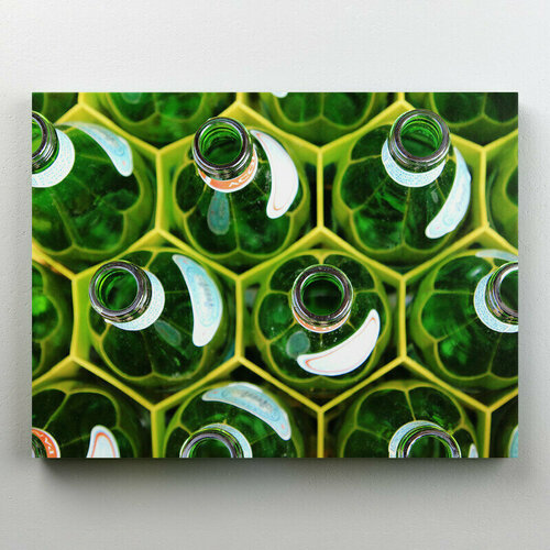 Интерьерная картина на холсте "Бутылки в сотах" размер 30x22 см