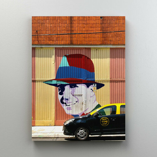 Интерьерная картина на холсте "Граффити поп арт" стрит арт, размер 22x30 см