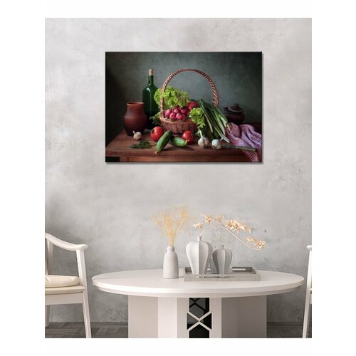 Картина на холсте с подрамником красивый натюрморт с овощами 40х60