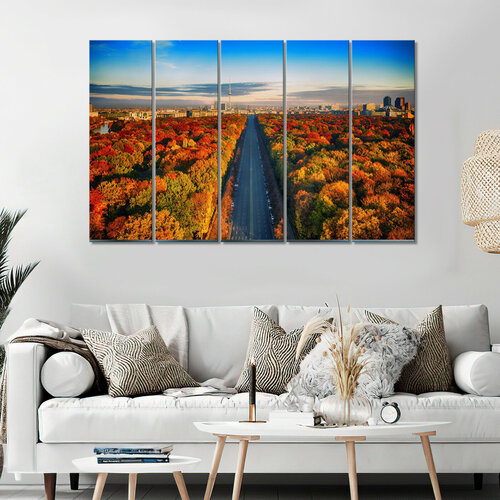 Модульная картина на холсте/ Осенний пейзаж/Autumn landscape125х80
