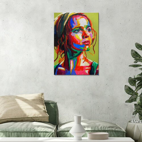Интерьерная картина на холсте - Девушка Яркие краски 50х70