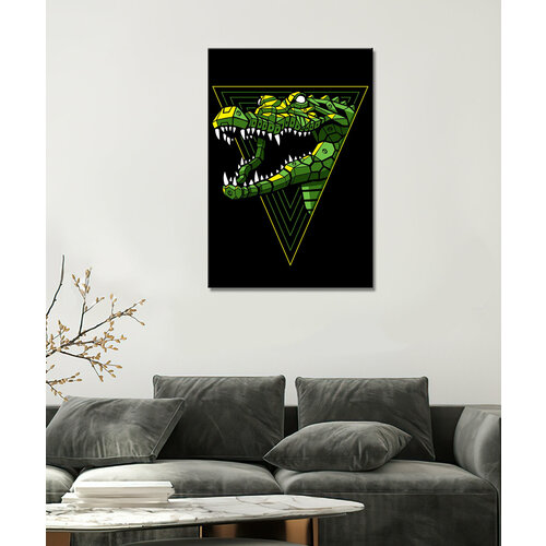 Картина - Крокодил, крокодил арт (4) 20х30