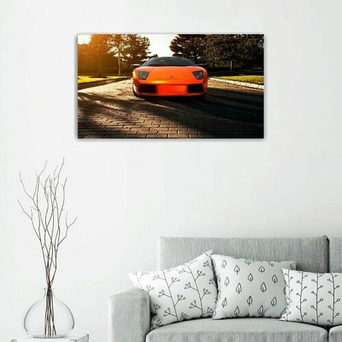Картина на холсте 60x110 Альянс Лес "Авто спорткар ламборгини" на подрамнике / интерьер/ декор