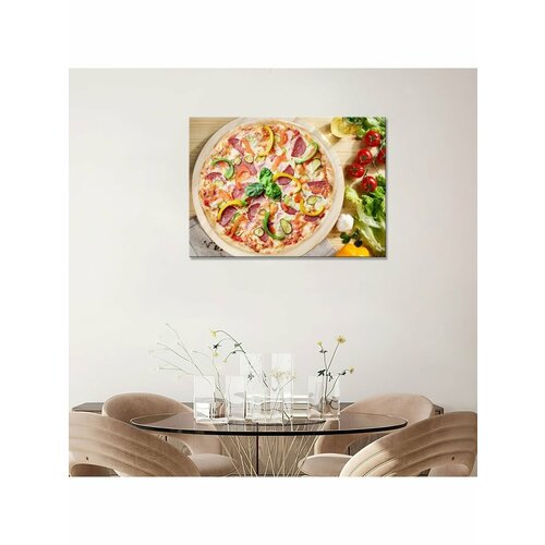 Картина на холсте с подрамником Пицца и овощи 40х60