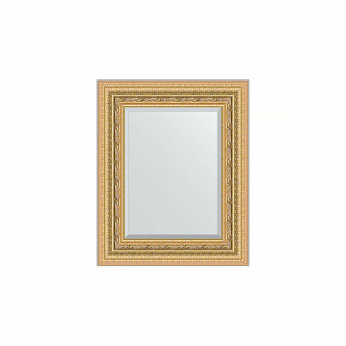 Зеркало настенное с фацетом EVOFORM в багетной раме сусальное золото, 45х55 см, для гостиной, прихожей, кабинета, спальни и ванной комнаты, BY 1366