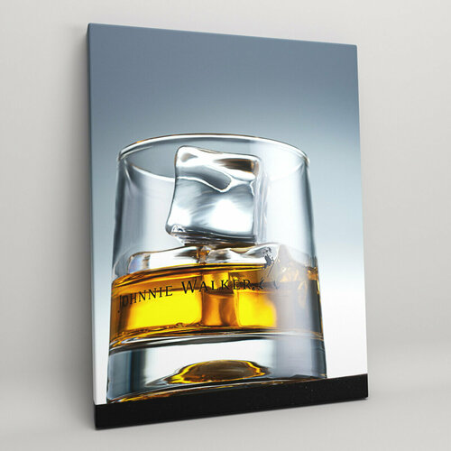 Картина на холсте (интерьерный постер) "Виски Джонни Уокер", с деревянным подрамником, размер 30x40 см