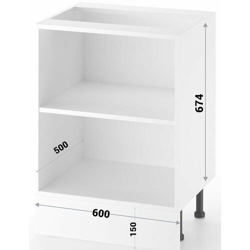 Корпус напольного кухонного шкафа Н 600 (Нева) Ш60*В82*Г50