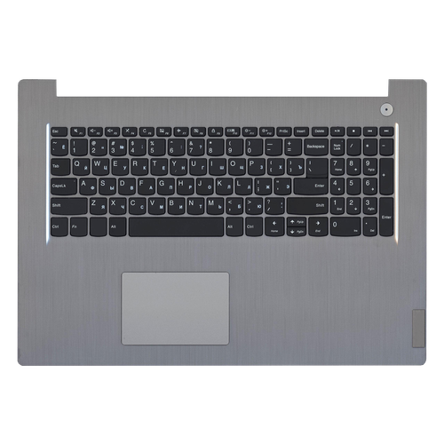 Клавиатура (топ-панель) для ноутбука Lenovo Ideapad 3-17 черная с серебристым топкейсом
