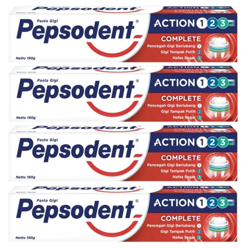 Зубная паста Pepsodent Action 1-2-3 complete, 4 шт х 190 гр