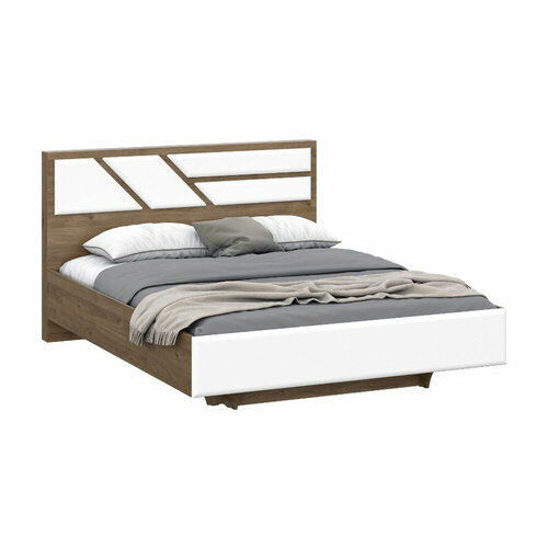 Кровать SV Мебель Лагуна-8 гикори темный / белый матовый 205.8х163.3х103 см