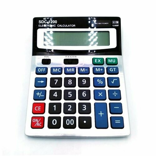 Калькулятор 12 разрядов настольный SDC-1200 для вычислений, калькулятор для ЕГЭ для школы для работы