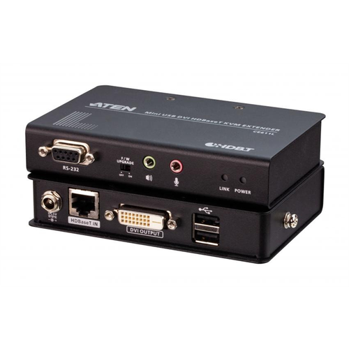 Удлиниетль ATEN Mini USB DVI HDBaseT™ KVM Extender (1920 x 1200@100m) (CE611-AT-G)