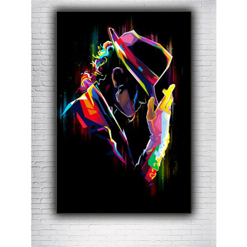 Картина/Картина на холсте/Картина на холсте для интерьера/Картина на стену/Картина в подарок для дома/- Цветной арт Майкл Джексон 50х70
