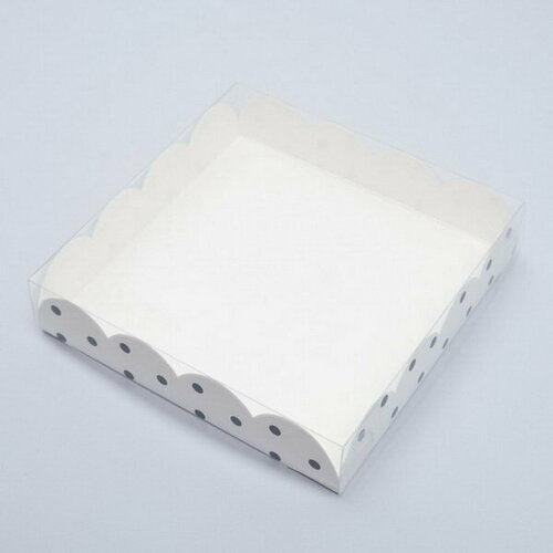 Коробочка для печенья "Горох", белая, 15 x 15 x 3 см, 5 шт.