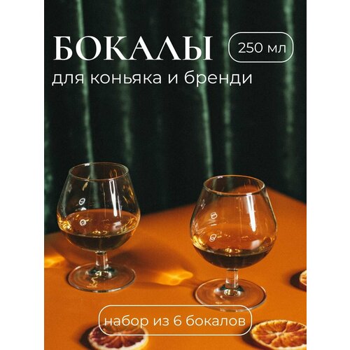 Бокал для бренди Эталон 250 мл, набор 6 шт