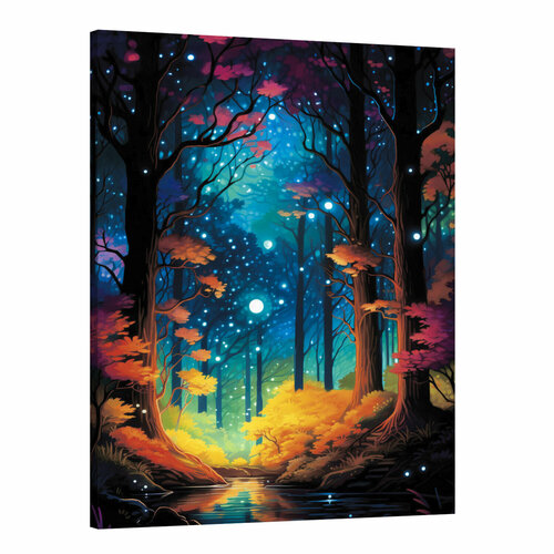Интерьерная картина 50х70 "Лесные созвездия"