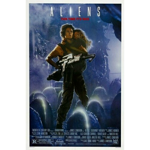Плакат, постер на холсте Чужие (Aliens), Джеймс Кэмерон. Размер 30 х 42 см