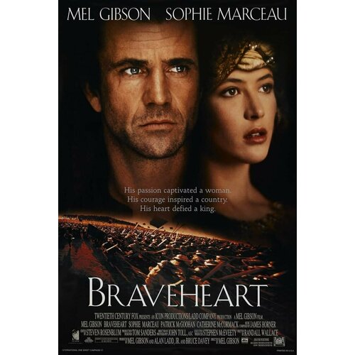 Плакат, постер на холсте Храброе сердце (Braveheart, 1995г). Размер 21 х 30 см