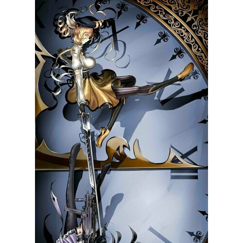 Плакат, постер на холсте Девочка-волшебница Мадока. Maho shojo Madoka magika. Размер 30 х 42 см