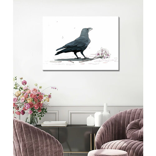 Картина -Ворон, черный ворон, ворон арт (11) 20х30