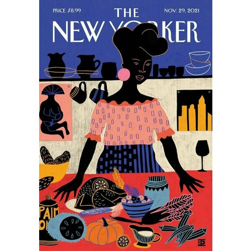 Плакат, постер на холсте The New Yorker (Nov. 29, 2021). Размер 21 на 30 см