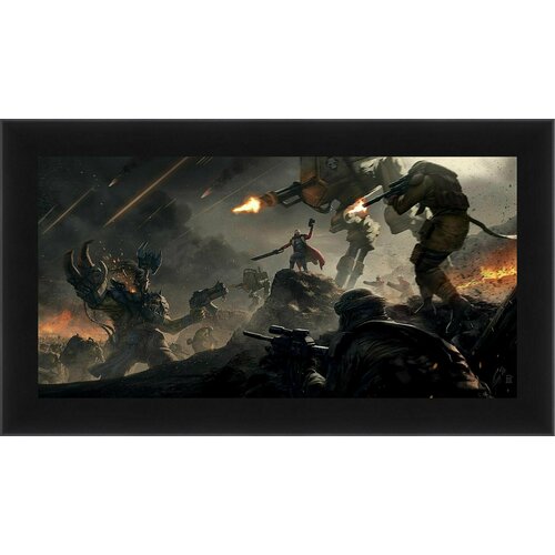 Плакат, постер на холсте Warhammer 40K. Размер 30х42 см