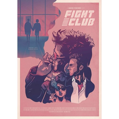 Плакат, постер на холсте Бойцовский клуб (Fight Club, 1999г). Размер 42 на 60 см