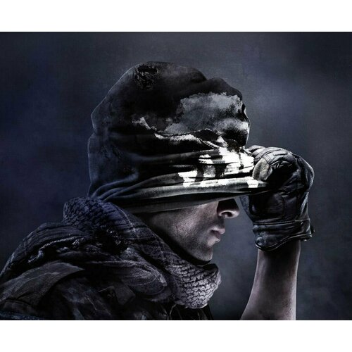 Плакат, постер на холсте Call of Duty-Ghost/Чувство Долга-Призрак. Размер 60 на 84 см