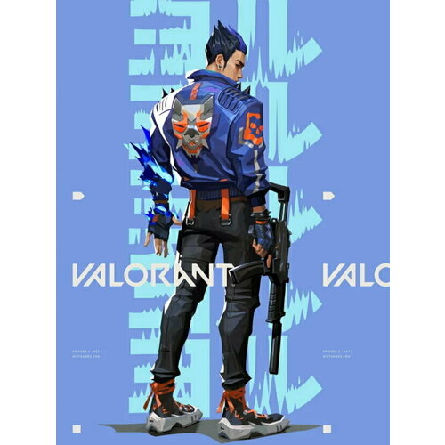 Плакат, постер на холсте Valorant-Yoru/игровые/игра/компьютерные герои персонажи. Размер 42 х 60 см