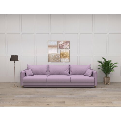 Прямой диван "Цезарь" с выдвижной оттоманкой 325x120x92 "нэндо" Velutto 11