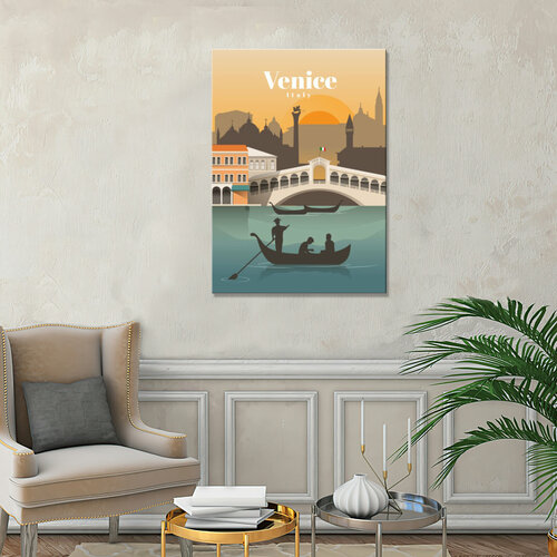 Интерьерная картина на холсте - Венеция лодки арт 60х80