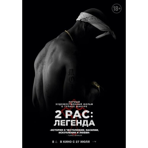 Плакат, постер на холсте 2pac: Легенда (All Eyez on Me, 2017г). Размер 21 х 30 см