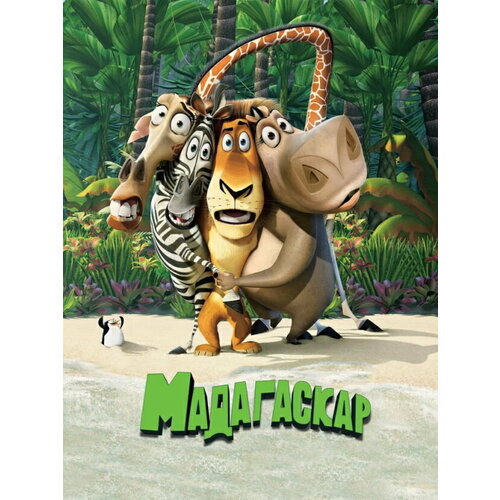 Плакат, постер на холсте Madagascar/Мадагаскар/комиксы/мультфильмы. Размер 60 х 84 см