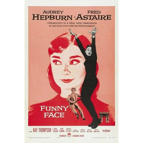 Плакат, постер на бумаге Забавная мордашка (Funny Face), Стенли Донен. Размер 21 х 30 см