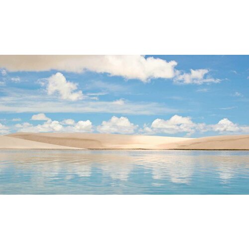 Картина на холсте 60x110 Альянс Лес "Dunes вода дюны облака" на подрамнике / интерьер/ декор