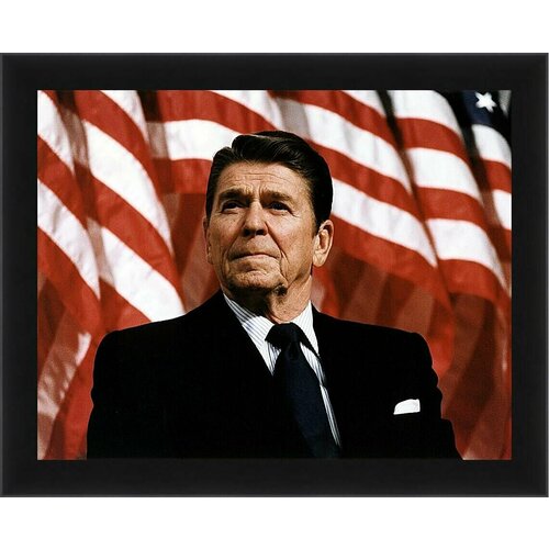 Плакат, постер на бумаге Рональд Уилсон Рейган 40-й президент США. Размер 21 х 30 см
