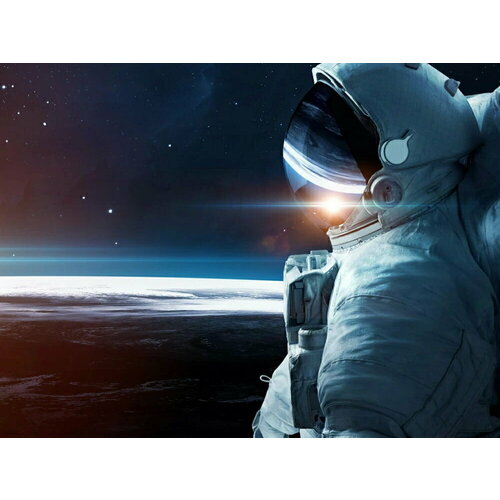 Плакат, постер на холсте Cosmonaut/Космонавт/искусство/арт/абстракция/творчество. Размер 21 х 30 см