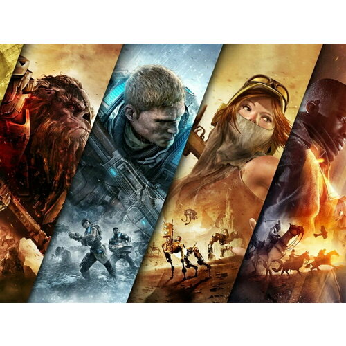Плакат, постер на холсте Halo Wars/Хало Войны/игровые/игра/компьютерные герои персонажи. Размер 42 на 60 см