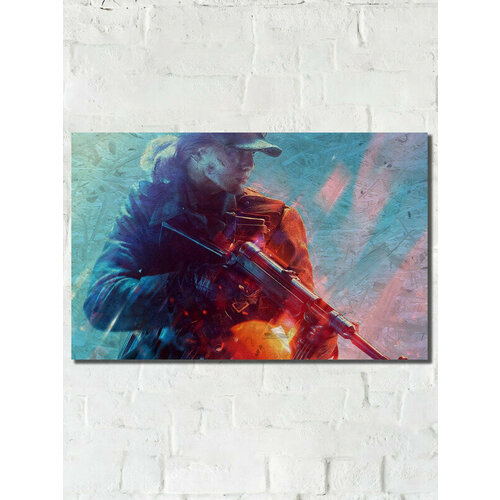 Картина интерьерная на рельефной доске, размер 47х30, материал ОСП игра Battlefield 5 - 11082 Г