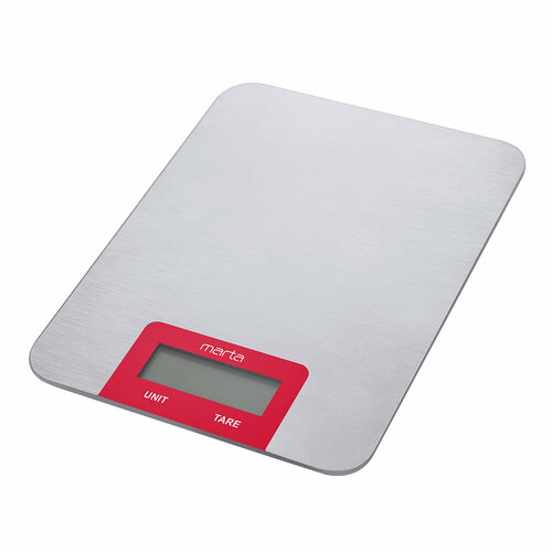 Кухонные весы со встроенным термометром MARTA MT-SC3626 красный рубин