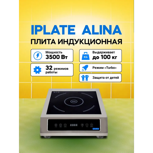 Индукционная безимпульсная плита Iplate Alina Айплэйт (Айплэй) Алина 3500 Вт Набор профессиональных ареометров в кейсе в подарок