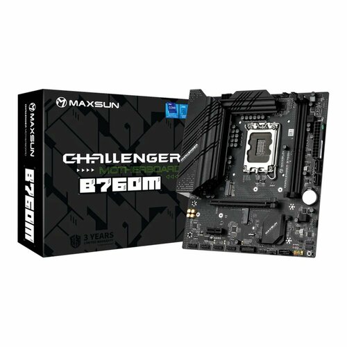 Материнская плата Maxsun MS-Challenger B760M 1700, B760, 2xDDR4, mATX, RTL