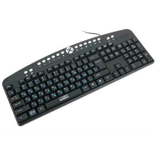 Клавиатура CBR KB 340GМ,104+13 доп. кл, подзапястник, переключение языка 1й кнопкой (софт), USB