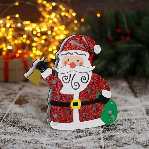 Украшение ёлочное "Дед Мороз с колокольчиком и мешком" 16х17 см (комплект из 5 шт)