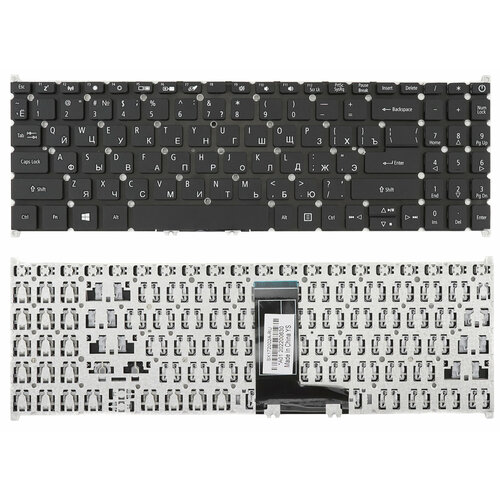 Клавиатура для ноутбука Acer Aspire A315-54G, A315-55G, A515-54G, Aspire 3 A315-23, A315-22, Extensa 15 EX215-51 черная без рамки