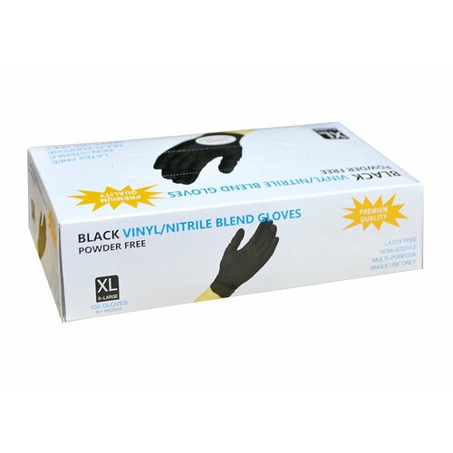 Перчатки интерколор NitriMax чёрные размер XL (100 шт)