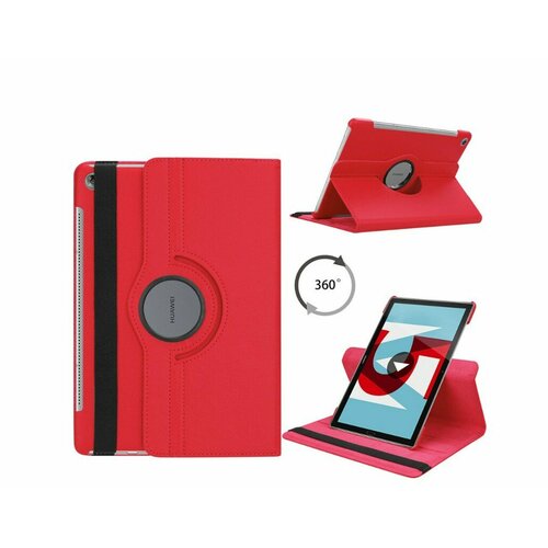 Чехол MyPads для планшета Huawei MediaPad M5 10.8 / Huawei MediaPad M5 10.8 Pro поворотный роторный оборотный красный кожаный