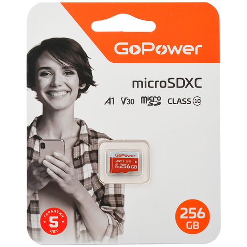 Карта памяти 256Gb MicroSD GoPower (00-00025684)