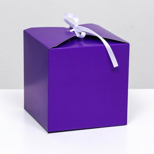 Коробка складная, квадратная, фиолетовая, 12 х 12 х 12 см,(10 шт.)